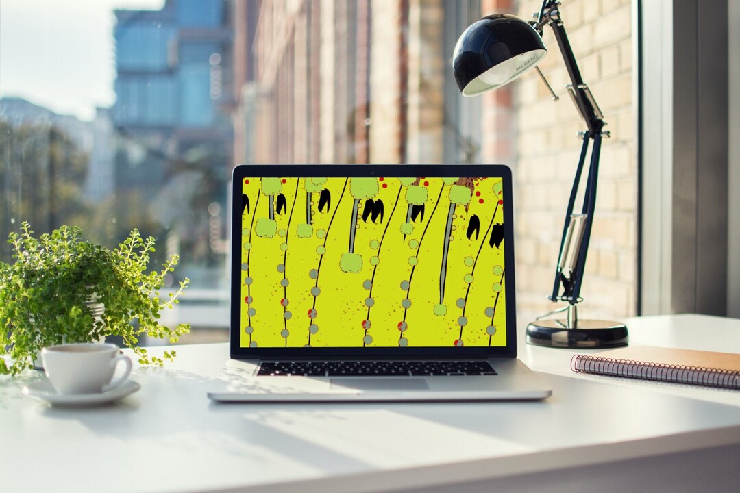 Lime Green Abstract iPad Wallpaper: Tablet Background (digital Download ...