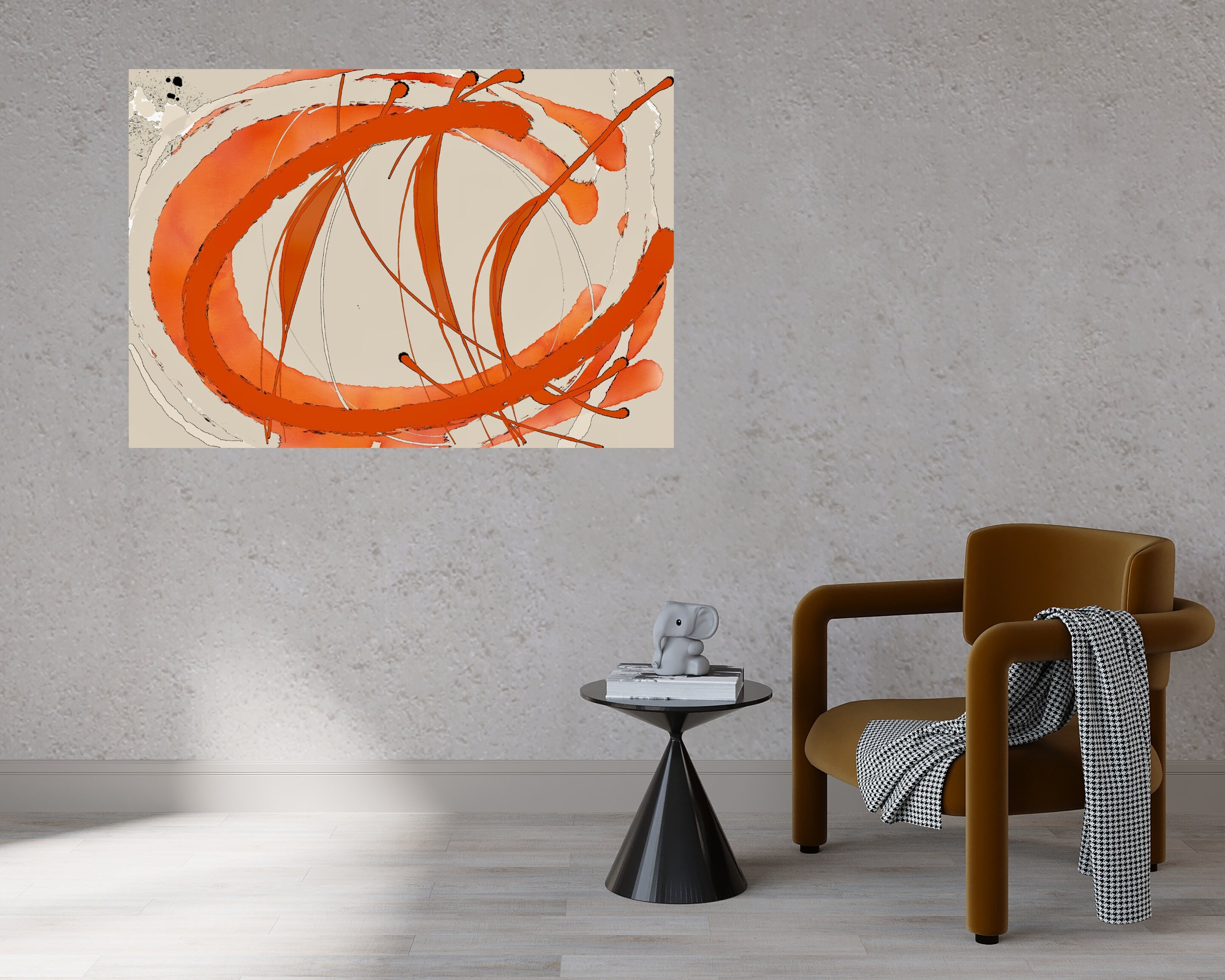 Burnt Orange Abstract Wall Art Print Colorful Modern Art - Etsy