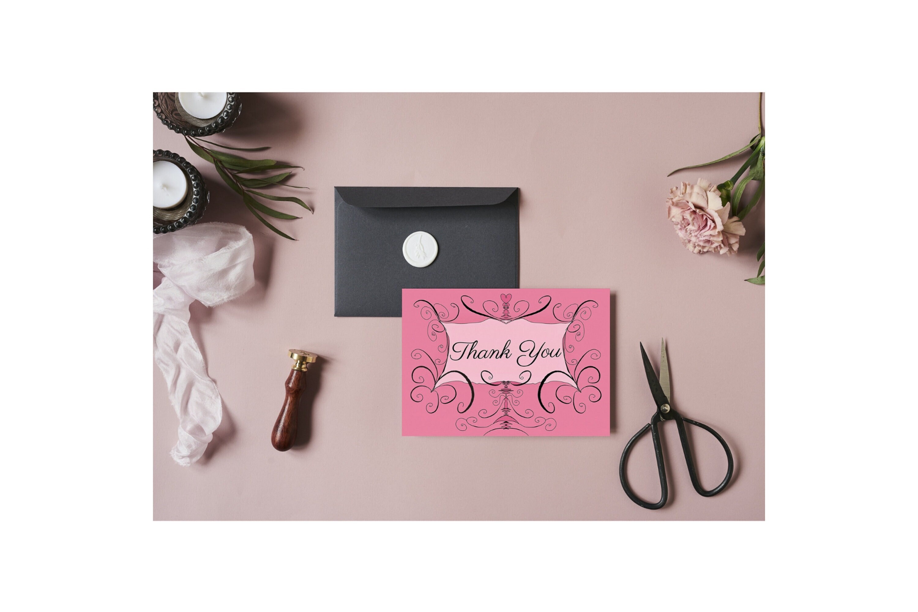 Printable Pink Thank You Card: Classic Design (digital Download) - Etsy