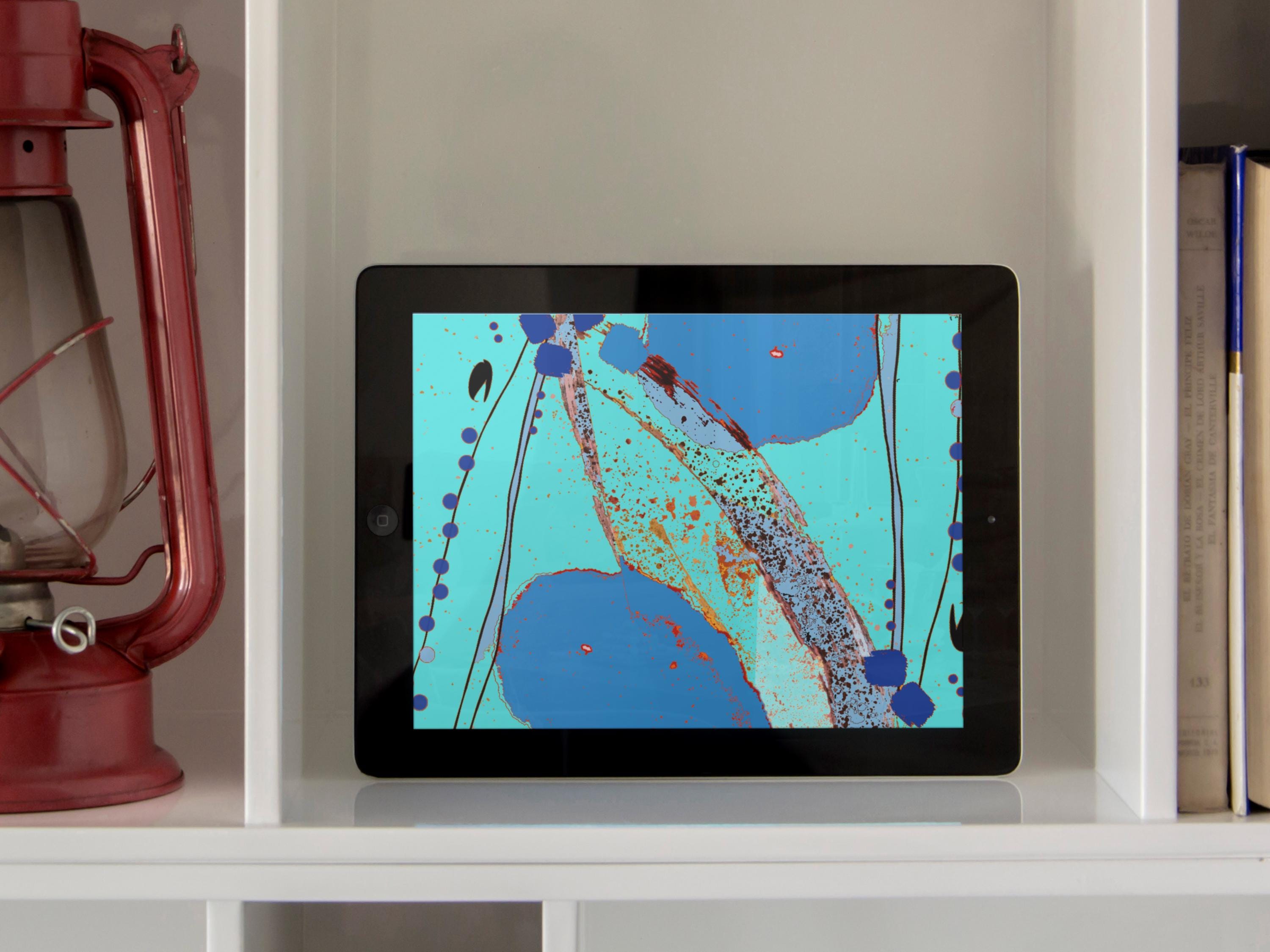 Blue Abstract iPad Wallpaper: Hand Painted Tablet & Desktop Background ...