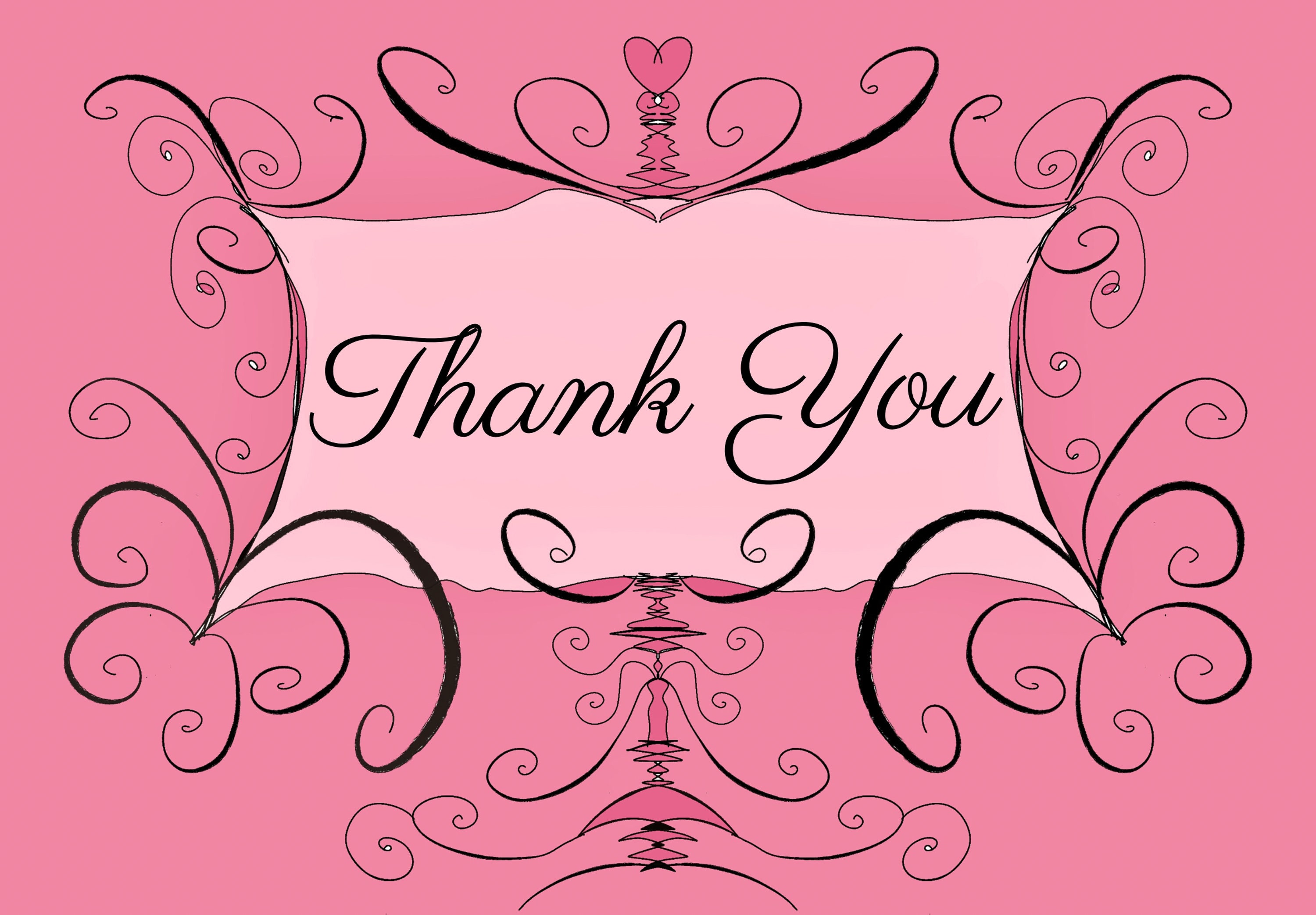 Printable Pink Thank You Card: Classic Design (digital Download) - Etsy