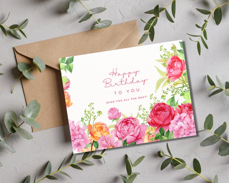 Editable Printable Birthday Card Birthday Card With Presents - Etsy