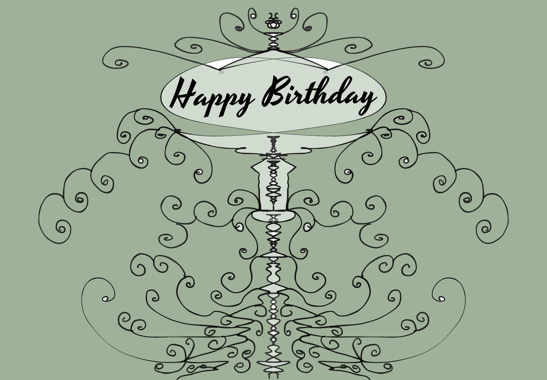 Pretty Green Printable Birthday Card | Happy Birthday Card Print ...