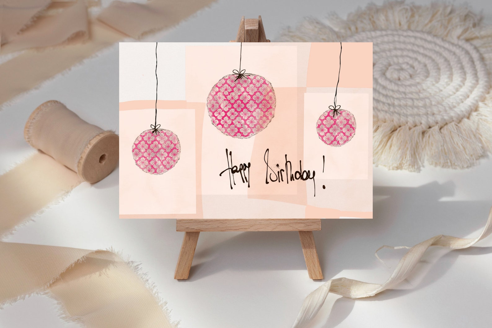 Printable Floral Birthday Card: Double Sided Design (JPG Files) - Etsy