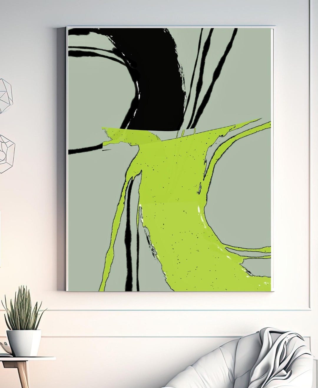 Lime Green Abstract Art Print: Modern Wall Decor (digital Download) - Etsy