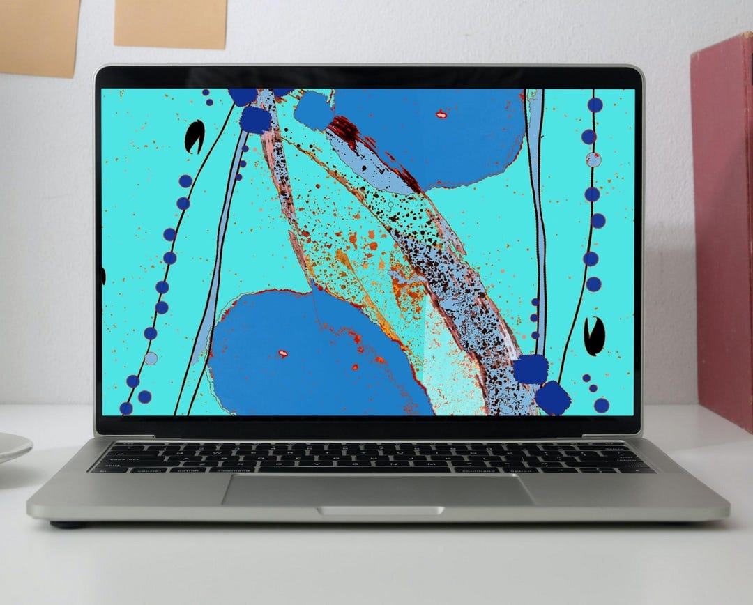 Blue Abstract iPad Wallpaper: Hand Painted Tablet & Desktop Background ...