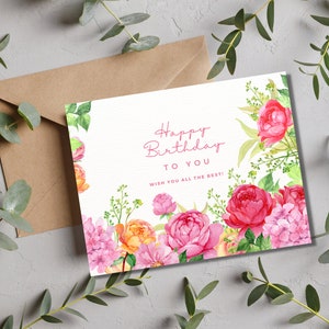 Editable Printable Birthday Card Birthday Card With Presents - Etsy