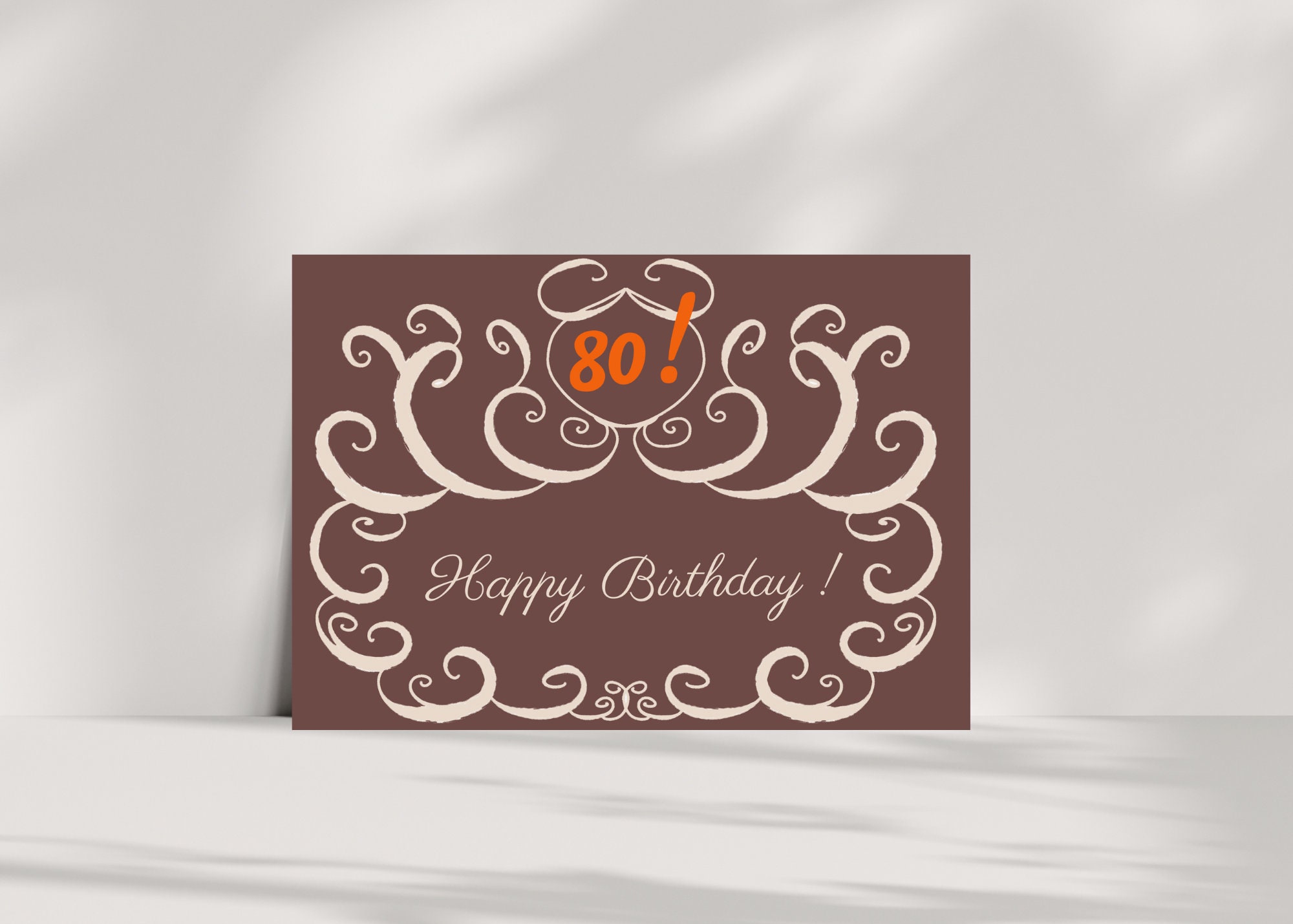 80th Birthday Card Happy Birthday 80 Instant Download 5x7 - Etsy
