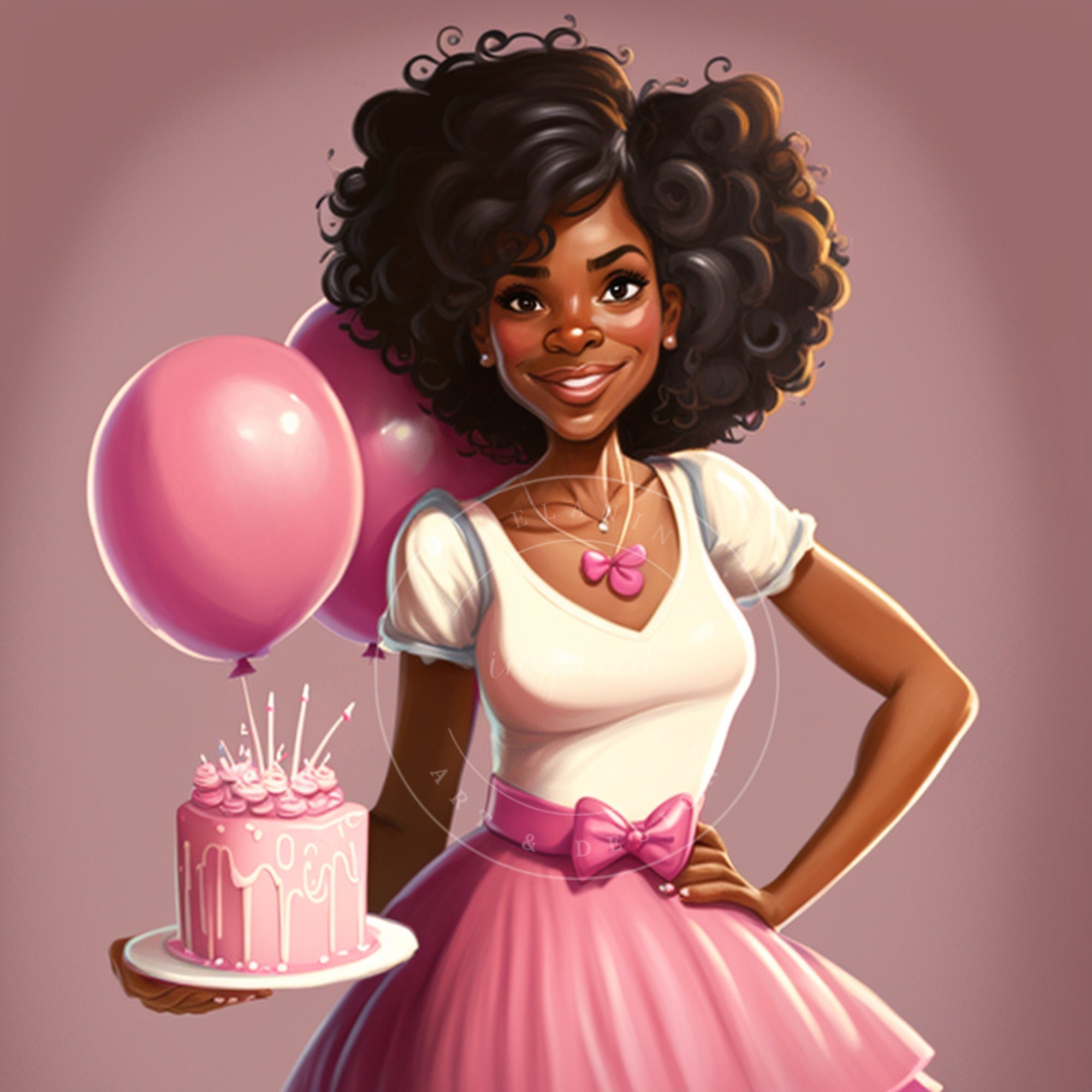 Birthday Girl Clipart Pink Birthday Png Black Girl Birthday Planner Clipart Invitation Clip Art
