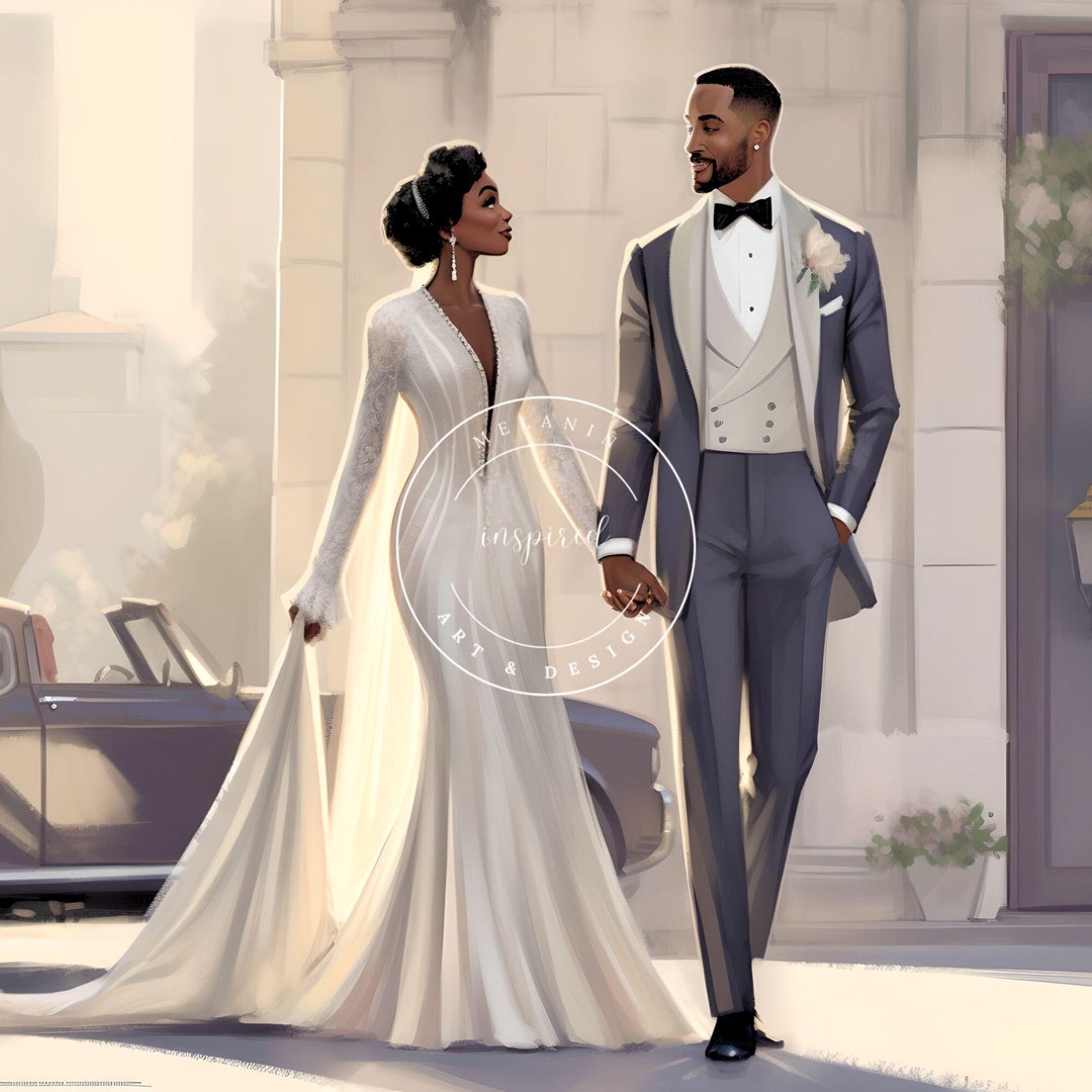 Wedding Day Scene Bride and Groom Wedding Day Bride Groom - Etsy