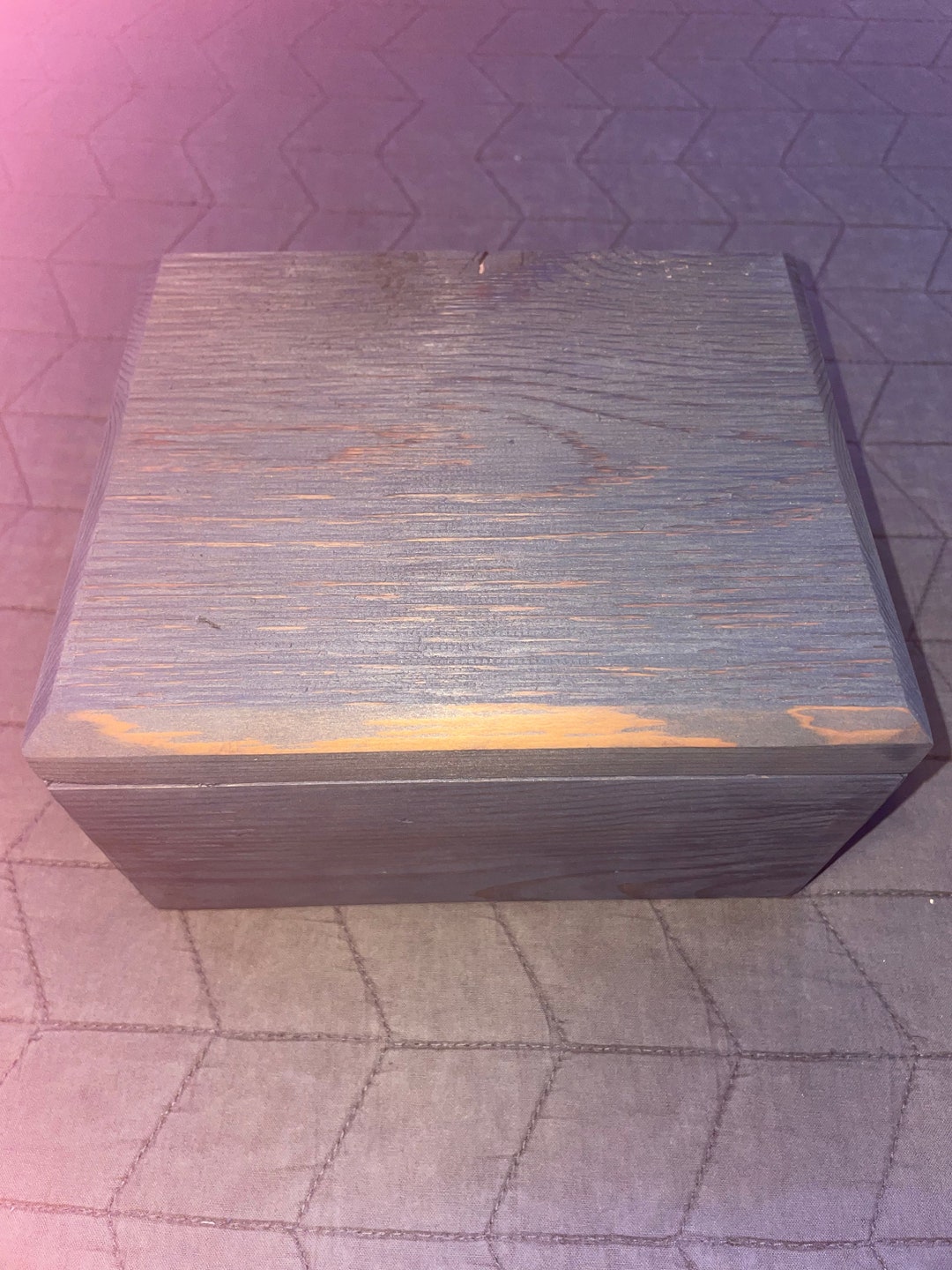 Carbon Gray Stained Cedar Wood Box With Black Felt - Etsy