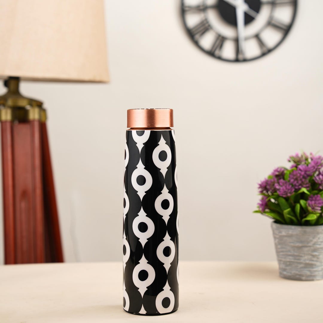 Pure Copper Water Bottle Oreo Shape Handcrafted Ayurveda Health ...