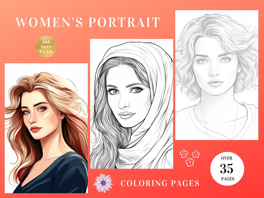 Radiant Portraits: Celebrating Women's Beauty Through Coloring - Etsy