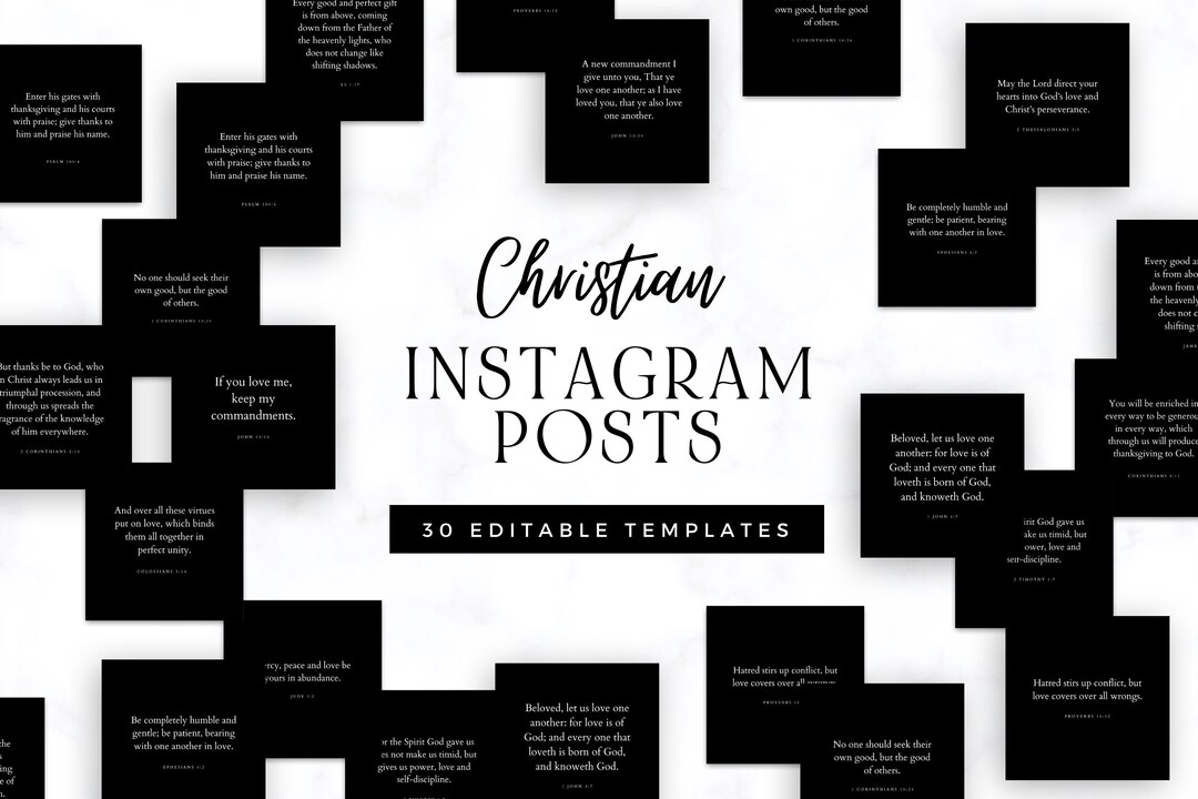 Christian Instagram Post Templates: Scripture Quotes (canva Editable ...