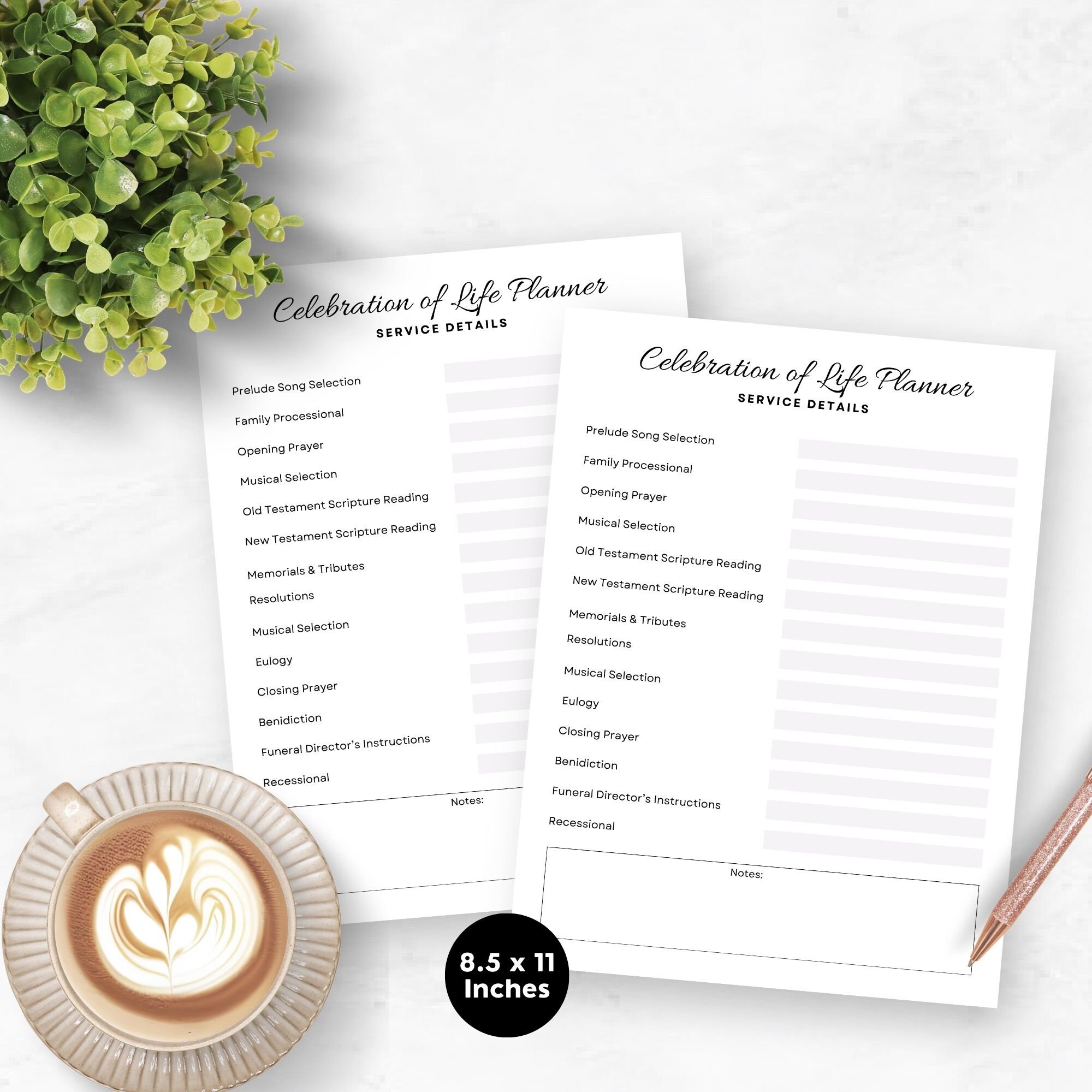 Celebration of Life Service Planner Checklist | Canva Done for You ...