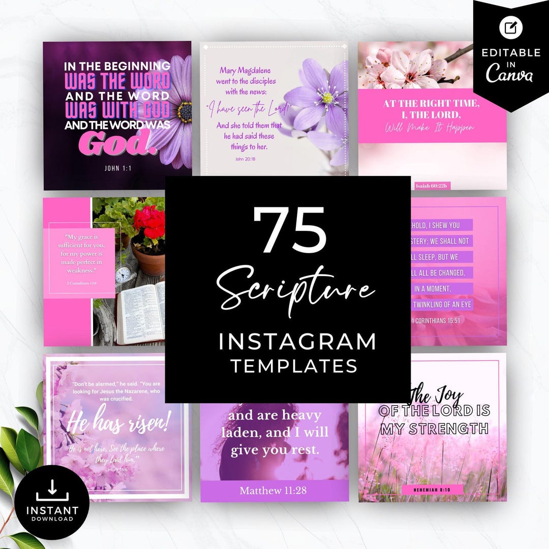 Christian Scripture Instagram Templates: Easter, Lent (canva Editable ...
