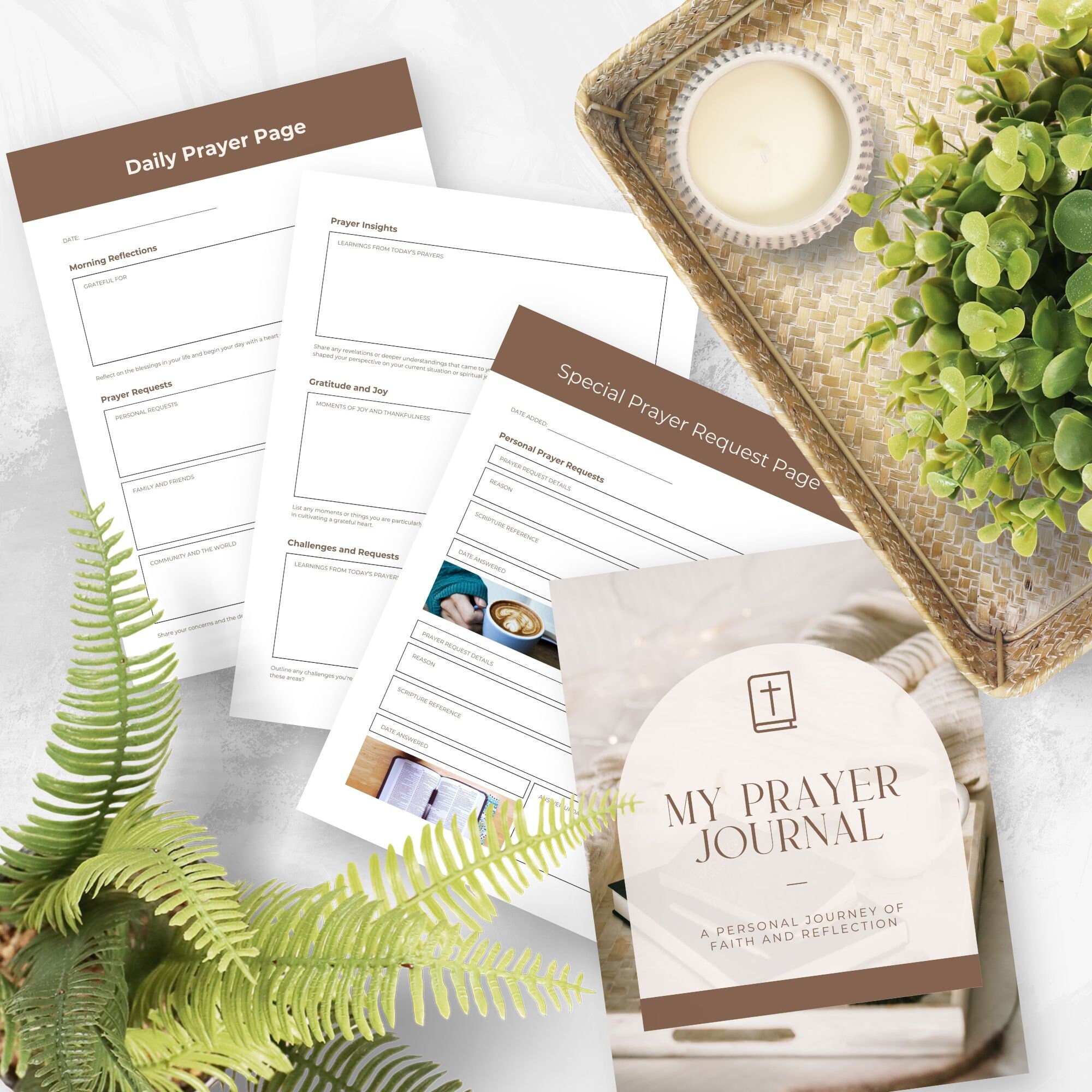 Prayer Journal Printable: Daily Devotion & Bible Study (canva Editable ...