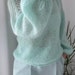 Turquoise Mohair Sweater, Hand Knit Sweater, Sweaters for Women, Loose ...