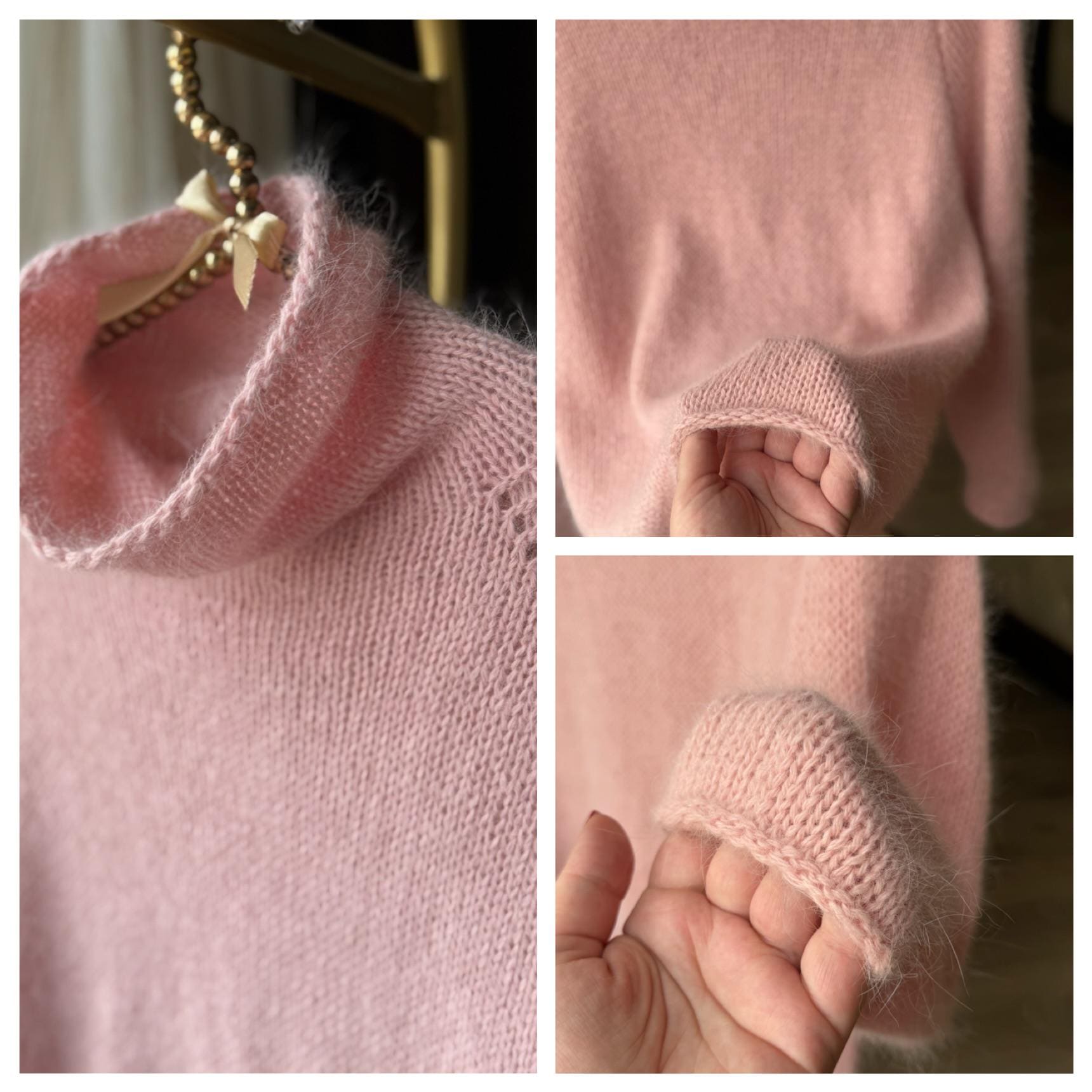 Аngora Sweater, Аngora Turtleneck Knit Sweater for Women, Fluffy Cozy ...