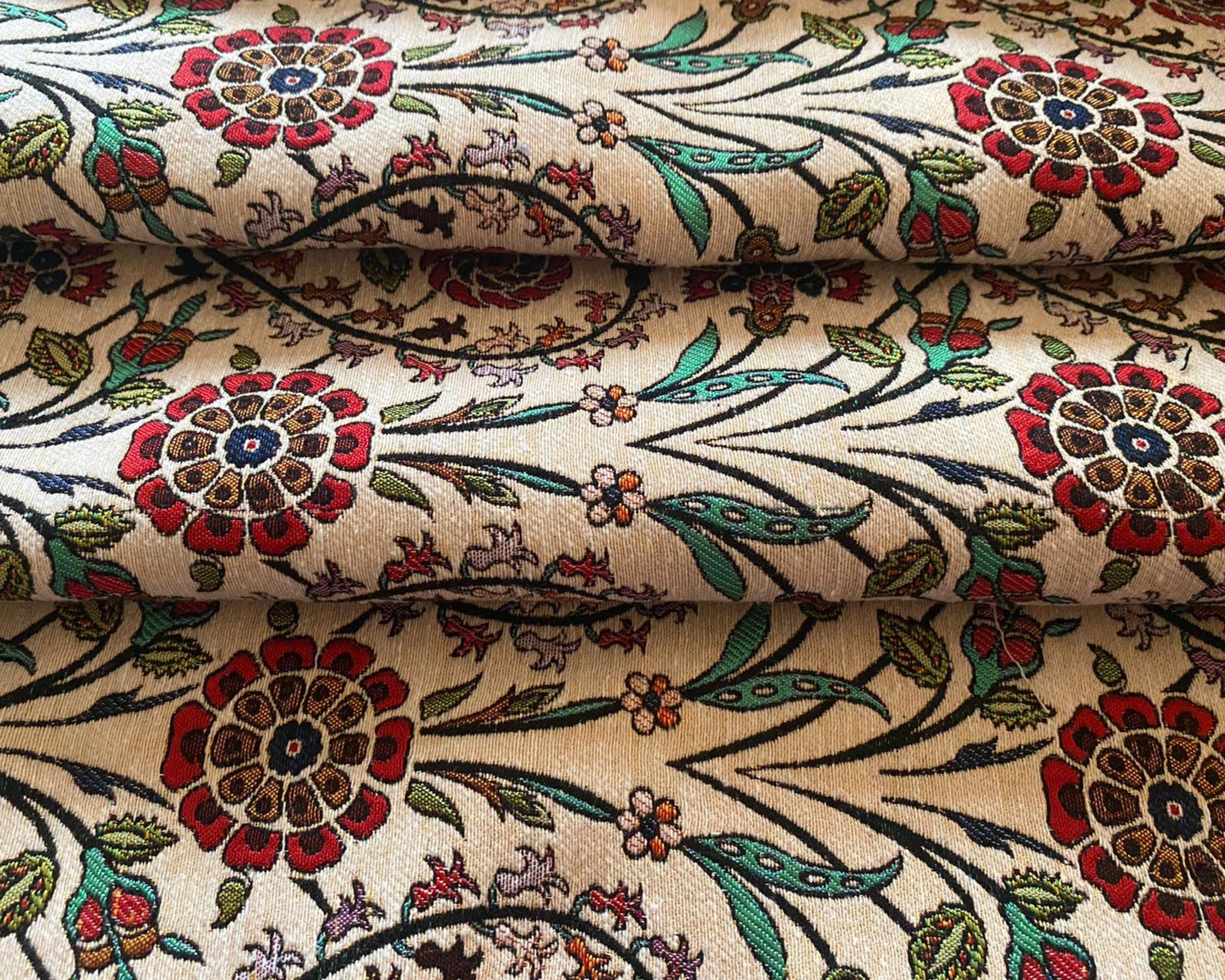 Turkish Woven Chenille Upholstery Fabric, Violet Motif Tapestry - Etsy