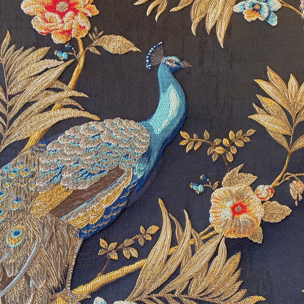 Peacock Print Fabric - Etsy