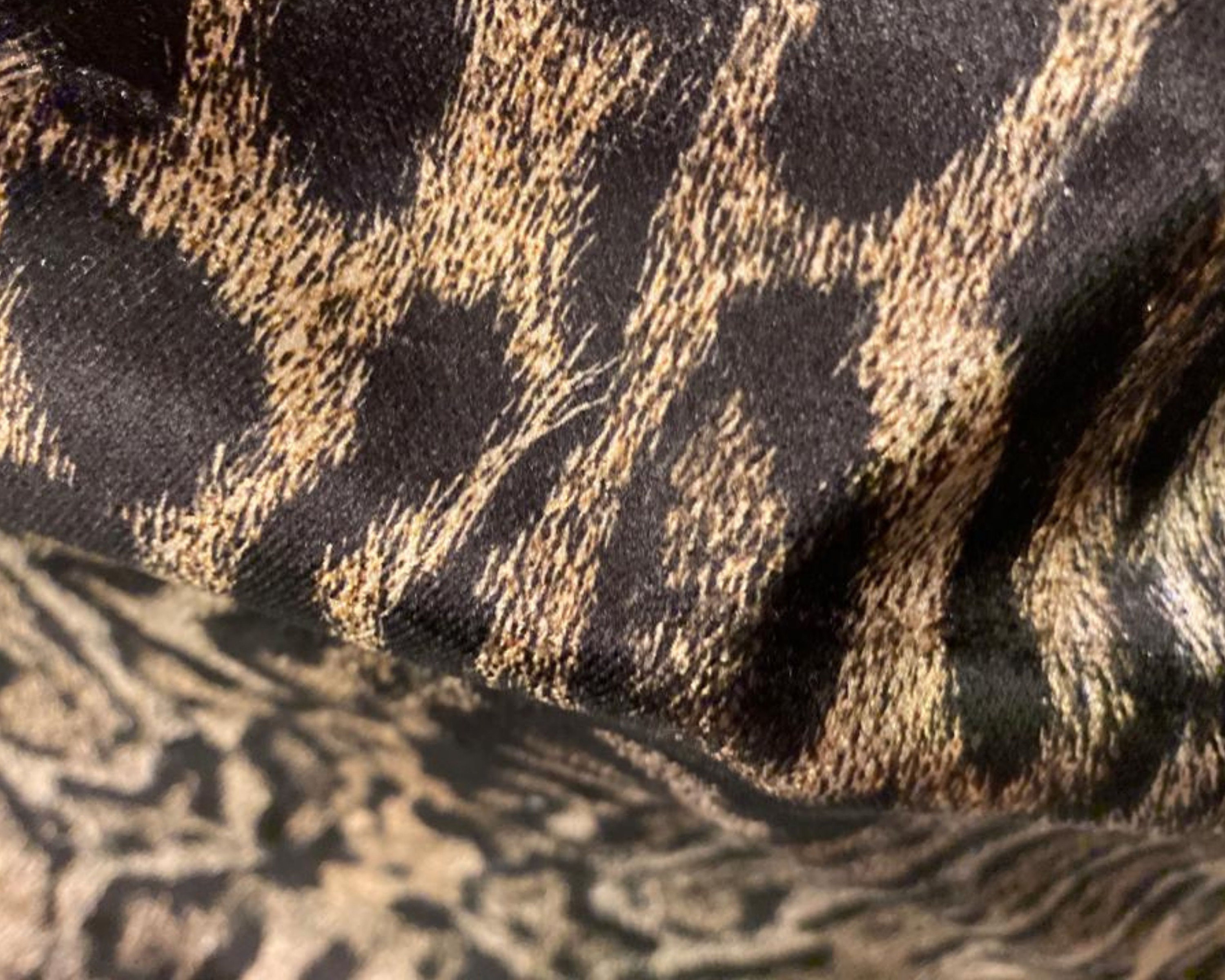 Digital Leopard Print Velvet Fabric,black and Brown Leopard Pattern ...