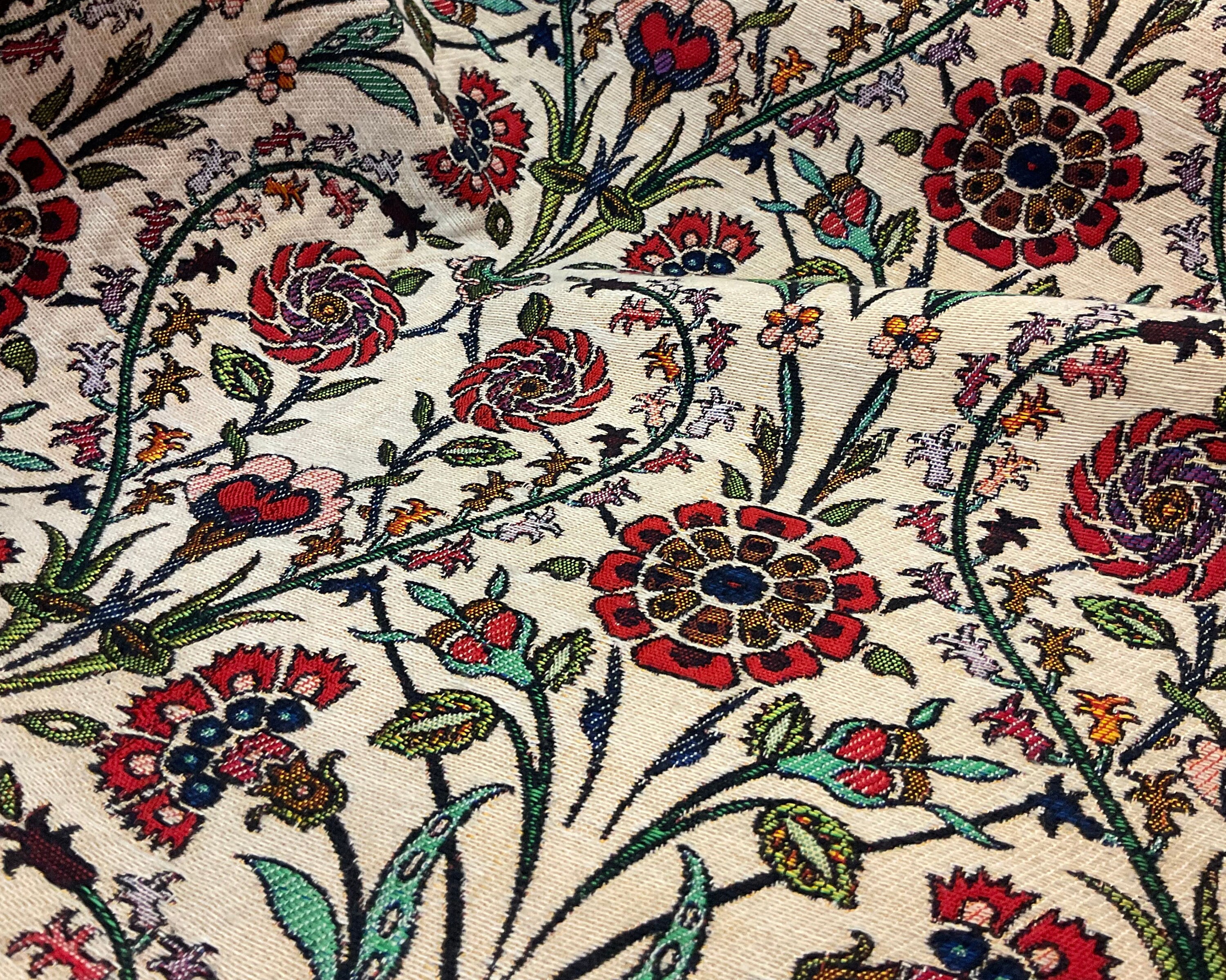 Turkish Woven Chenille Upholstery Fabric, Violet Motif Tapestry - Etsy
