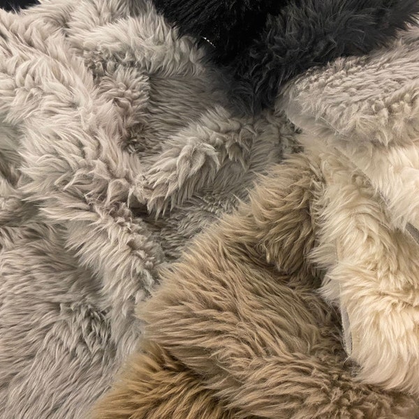 Grey Shiny Faux Fur Fabric - Etsy