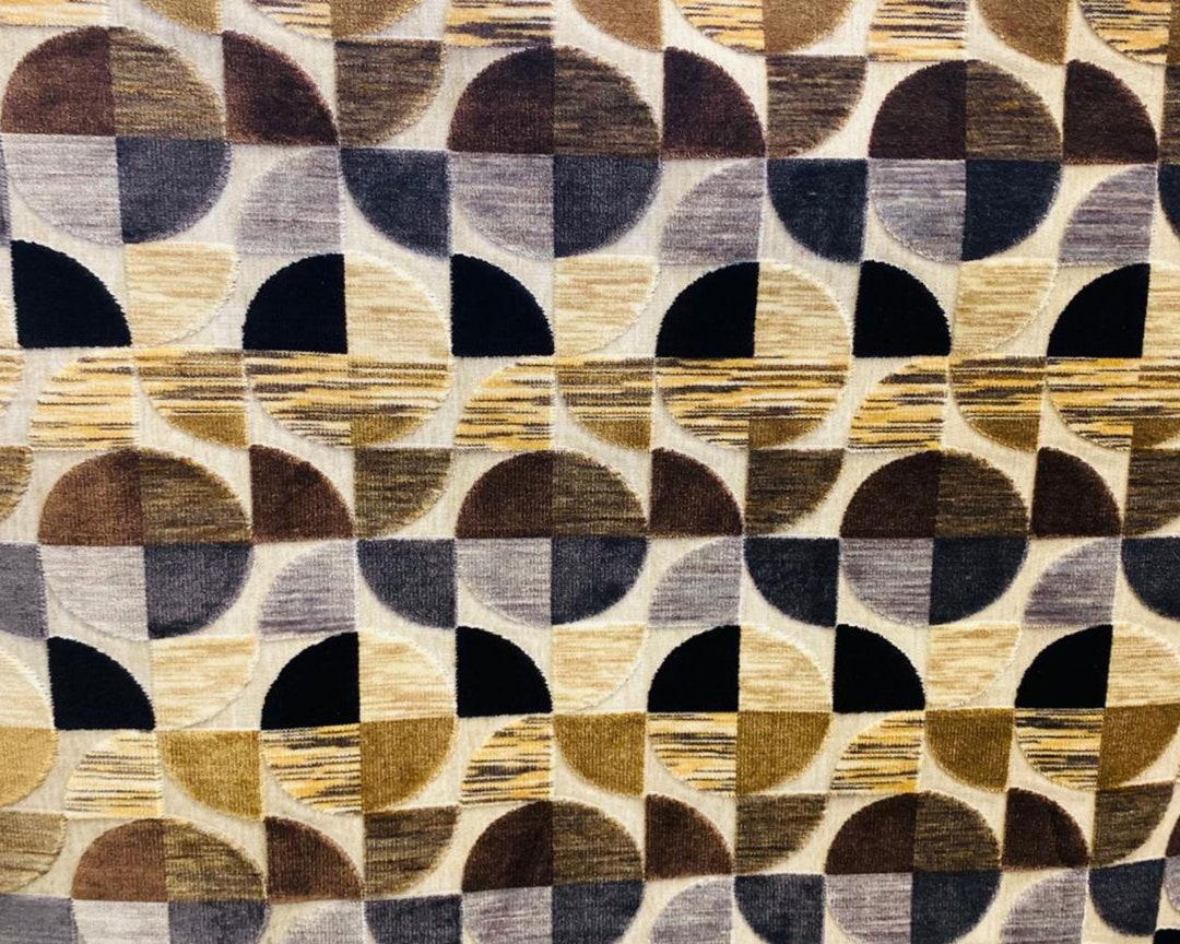 Geometric Velvet Upholstery Fabric, Modern Furniture Fabric (55 Inches ...