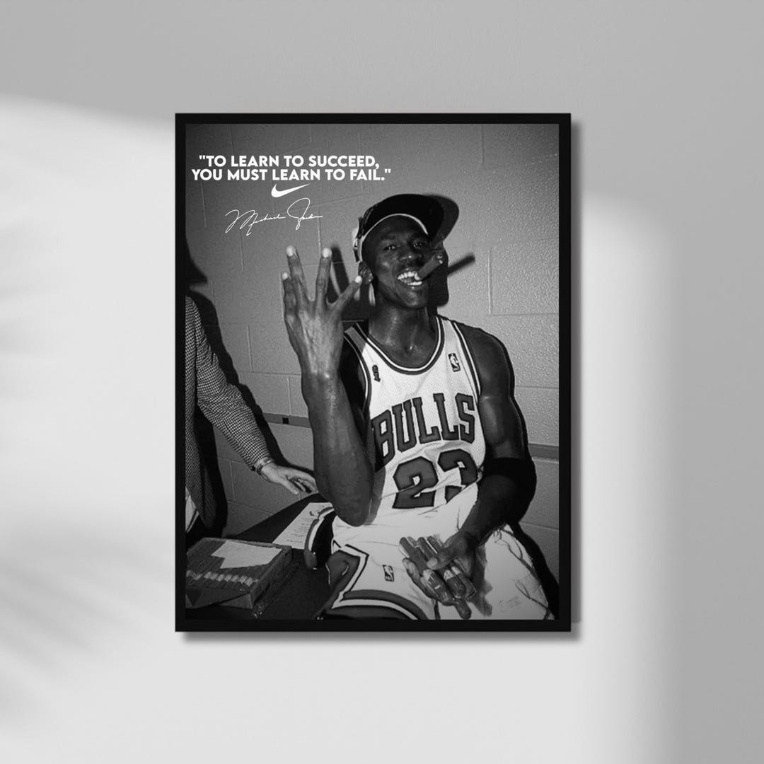 Michael Jordan Poster Chicago Bulls NBA Poster Basketball Poster ...