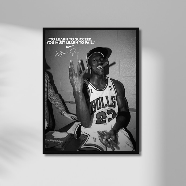 Michael Jordan Poster Chicago Bulls NBA Poster Basketball Poster ...