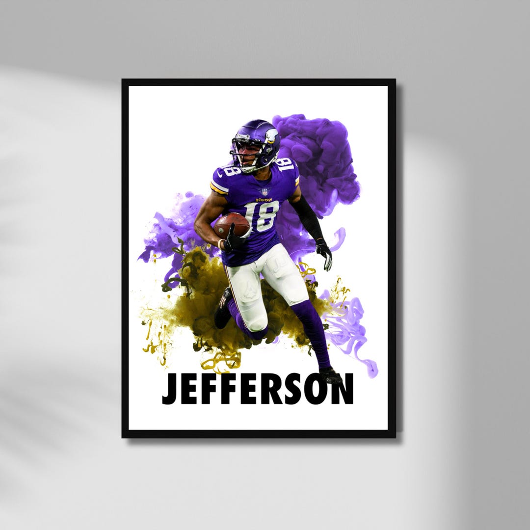 Justin Jefferson Poster Minnesota Vikings NFL NFL Poster American ...