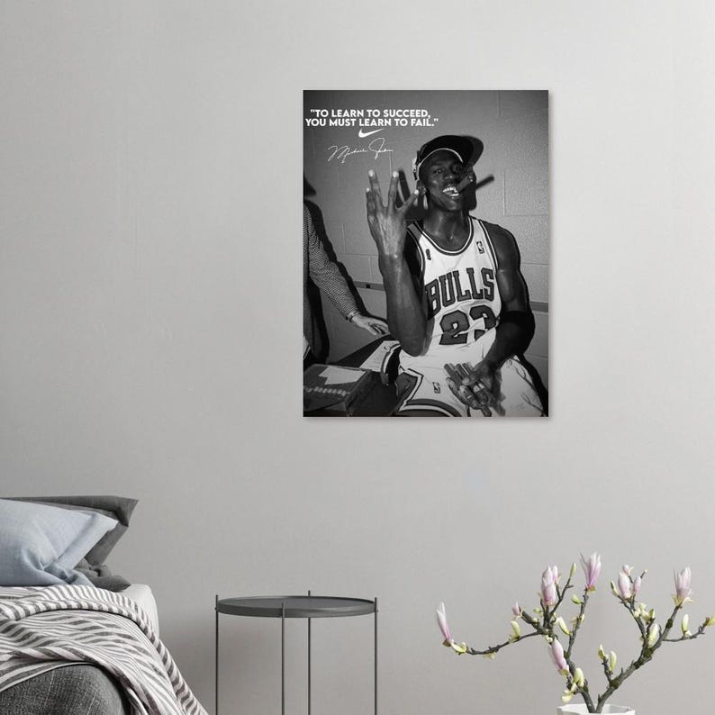Michael Jordan Poster Chicago Bulls NBA Poster Basketball Poster ...