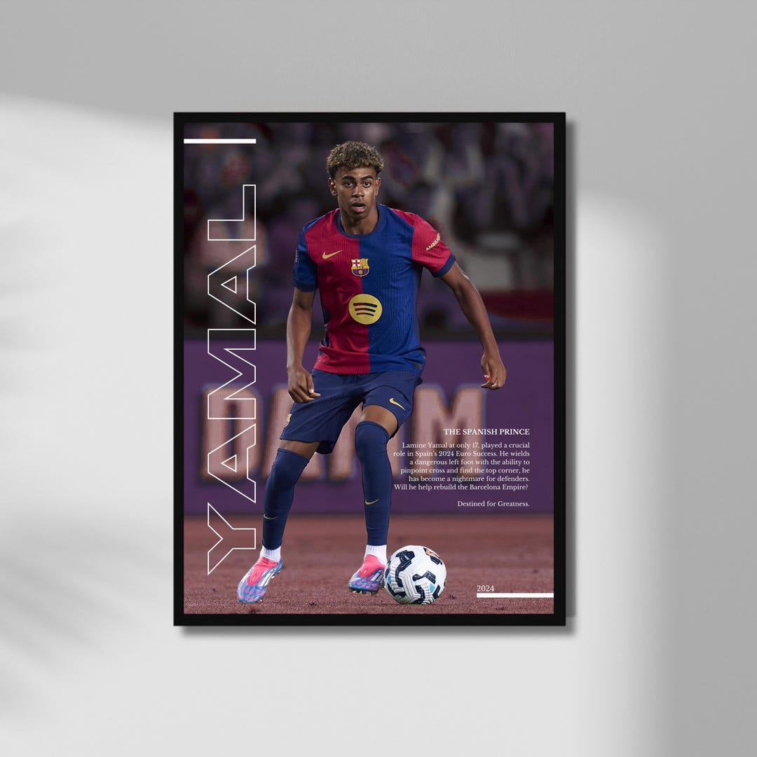 Lamine Yamal Poster Barcelona FC Yamal La Liga Football Poster Soccer ...