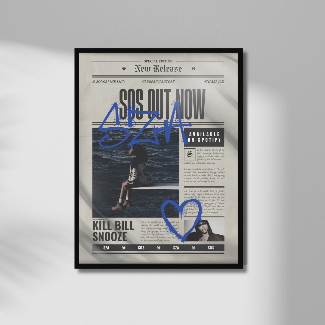 SZA Poster SOS Album Kill Bill Snooze I Might Kill My Ex Music Album ...