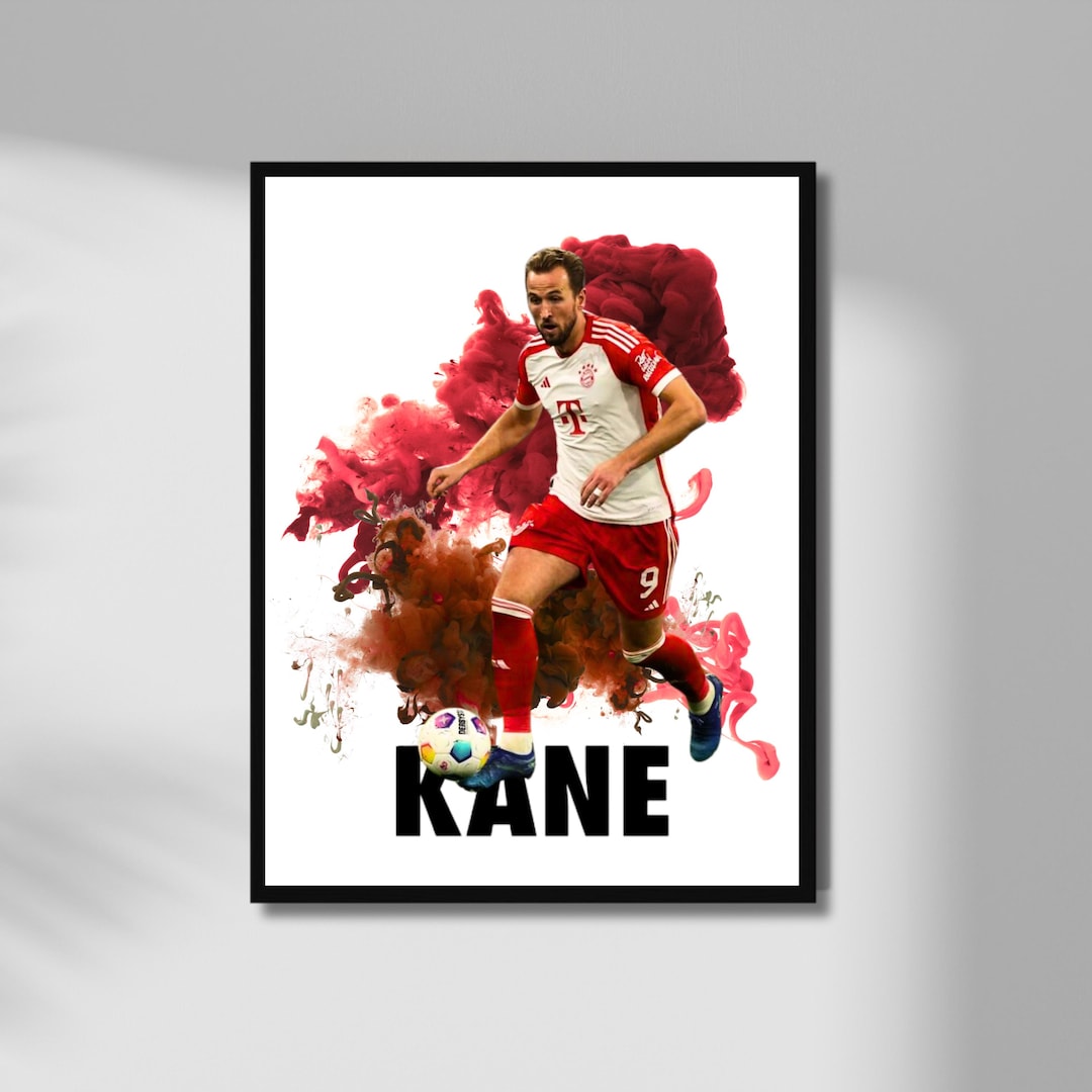 Harry Kane Poster Bayern Munich Bundesliga Premier League Soccer Poster ...