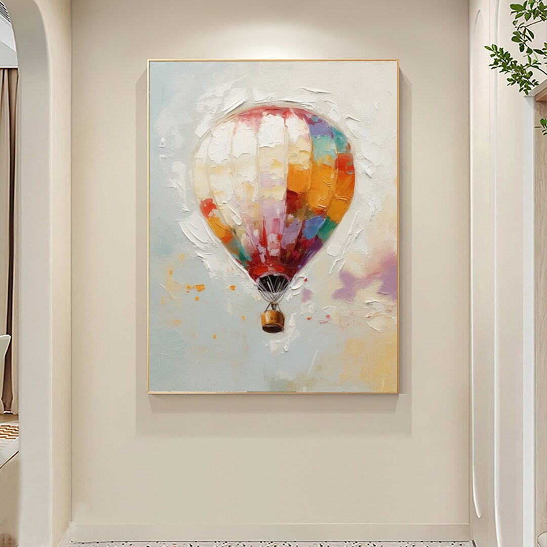 Abstract Hot Air Balloon Oil Painting Original,palette Knife Balloons ...