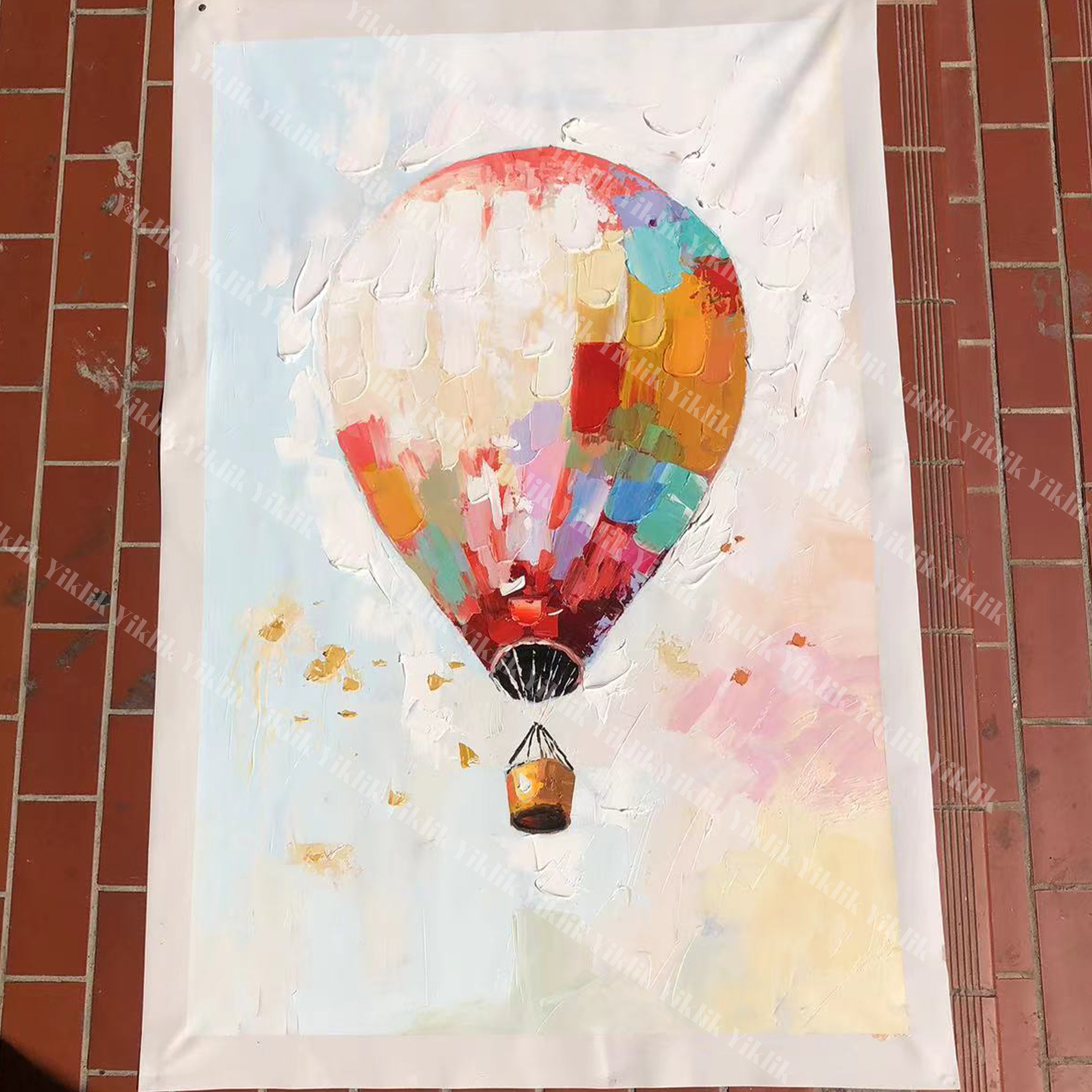 Abstract Hot Air Balloon Oil Painting Original,palette Knife Balloons ...