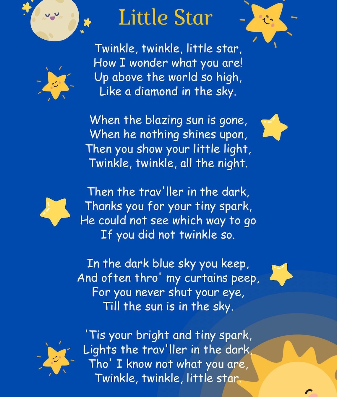 Twinkle Star Nursery Poster: Custom Name, Kids Room Decor (digital ...