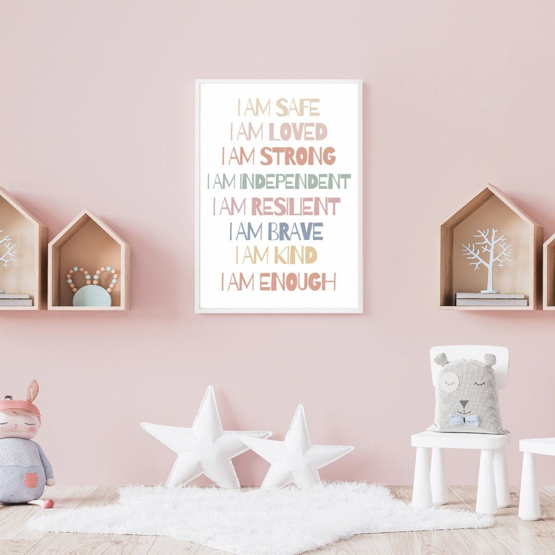 Kids Pastel Affirmations Playroom Poster - Etsy