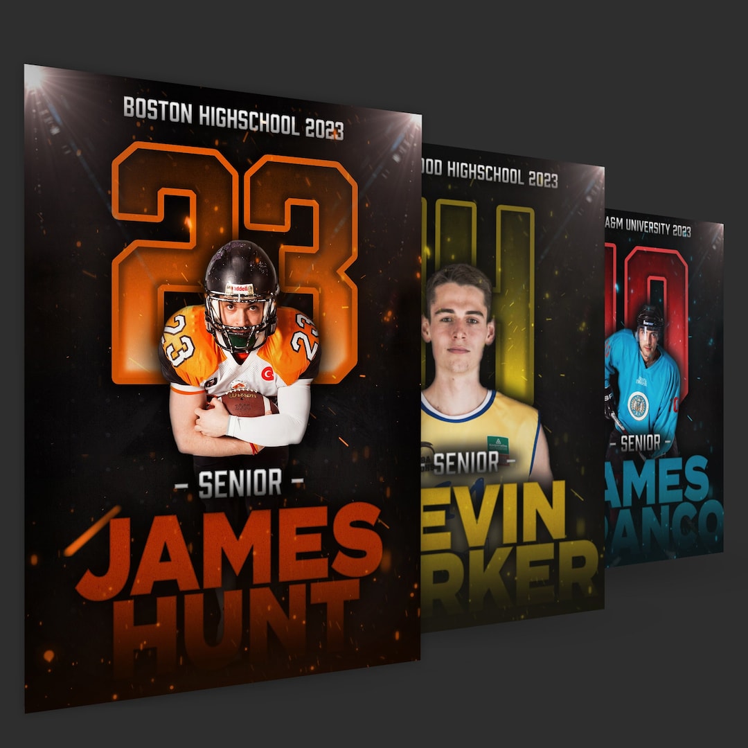 Senior Sports Poster Template - 8.3x11.7 Inches/a4 and 24x36 Inches ...