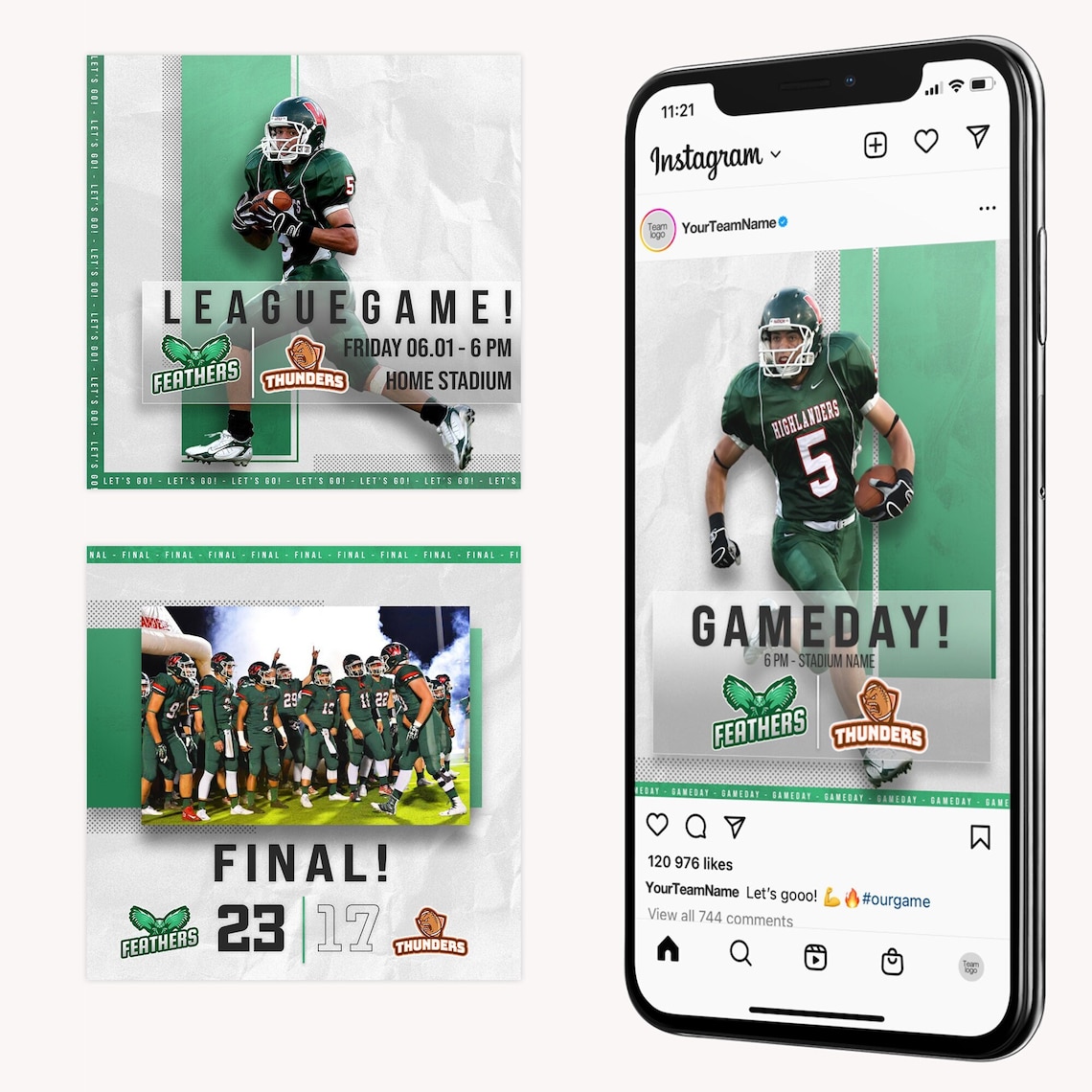 Customizable Sports Club Photoshop Templates for Social Media | Ragnar ...