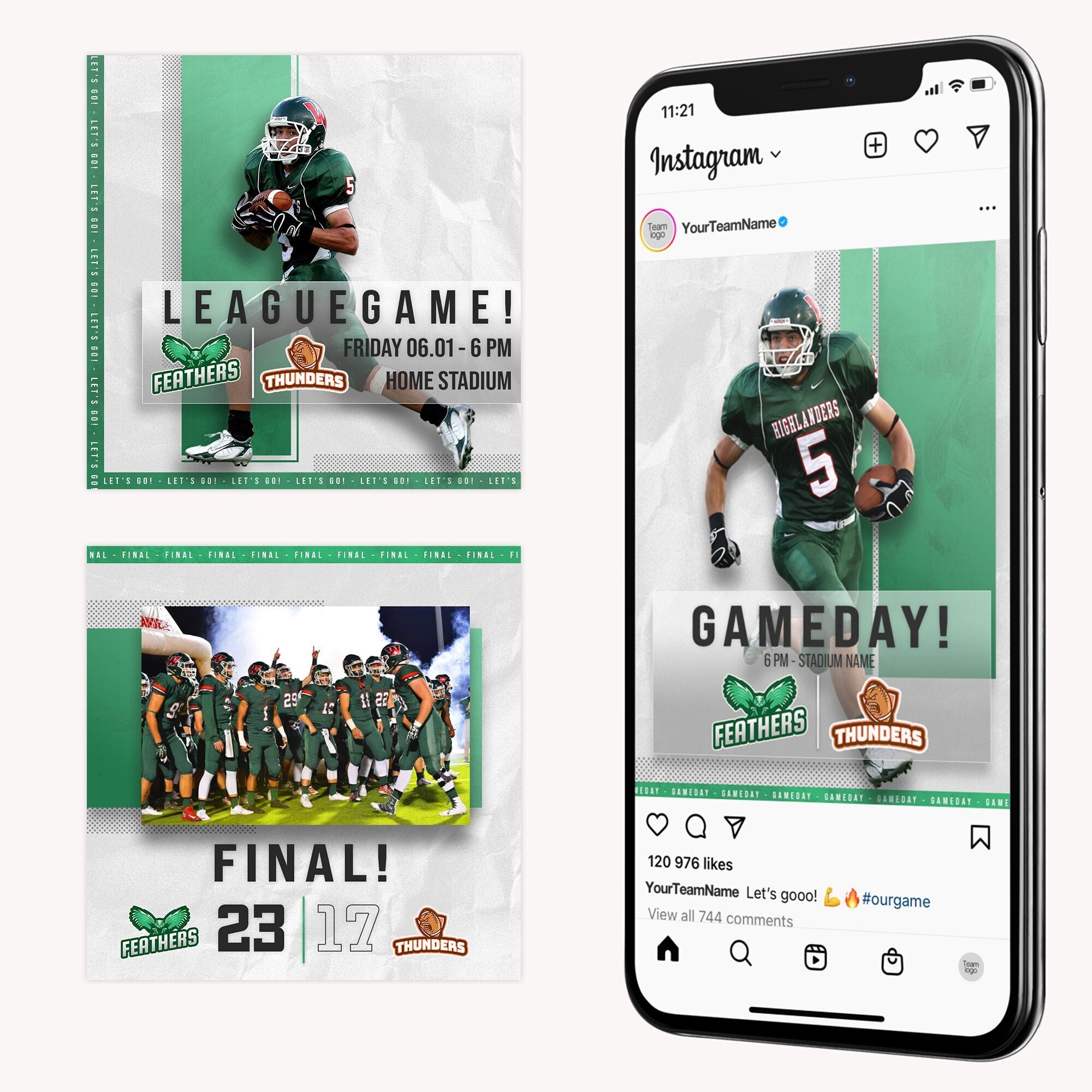 Customizable Sports Club Photoshop Templates for Social Media Ragnar - Etsy