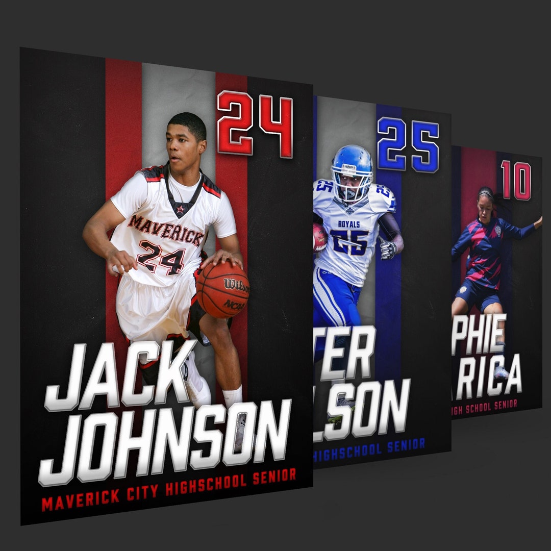 Senior Sports Poster Template - 8.3x11.7 Inches/a4 and 24x36 Inches ...