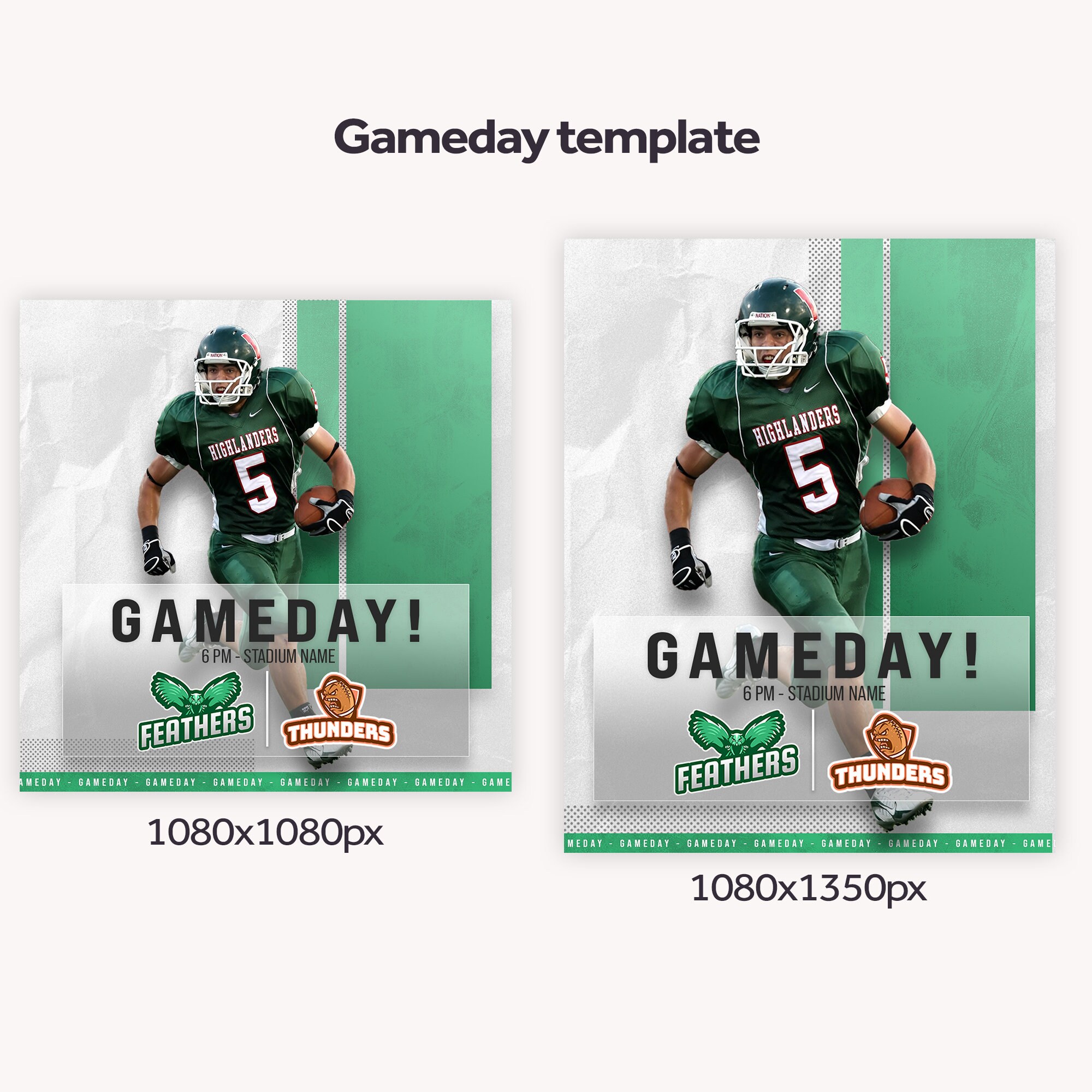 Customizable Sports Club Photoshop Templates for Social Media | Ragnar ...