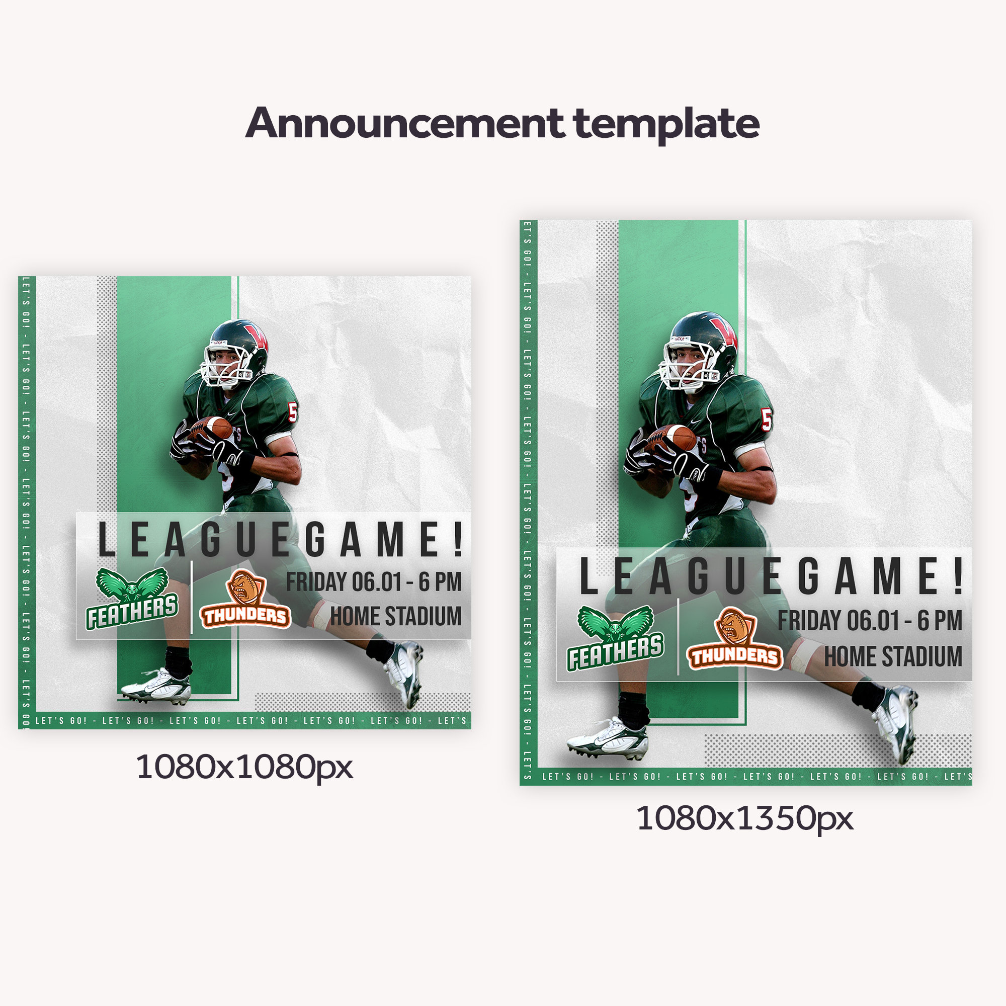 Customizable Sports Club Photoshop Templates for Social Media | Ragnar ...