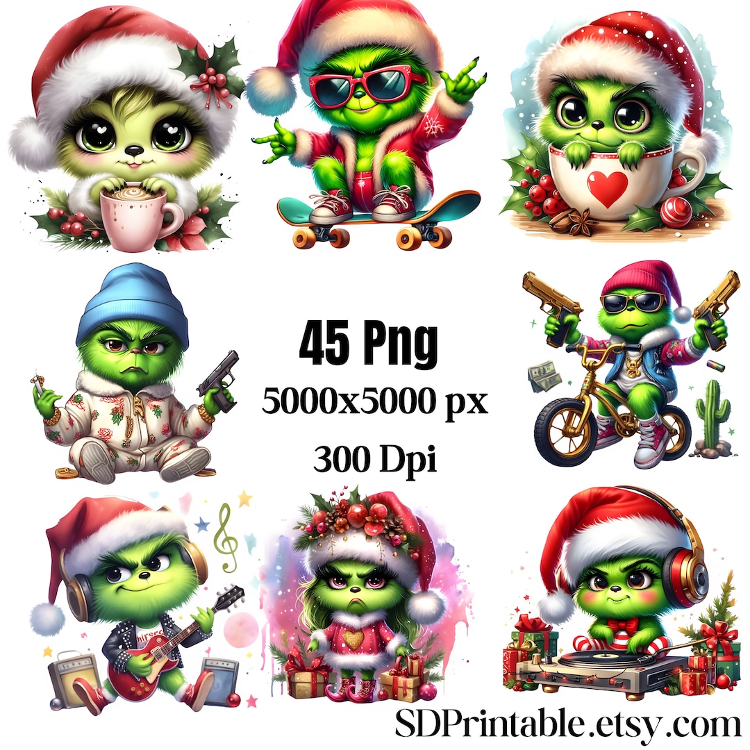 Grinch Clipart, Cute Baby Grinch Clipart, Grinch Png, Cute Baby Grinch ...