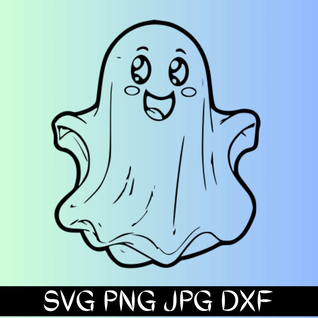 Halloween Happy Ghost Svg Png Jpg Spooky Ghost Digital - Etsy