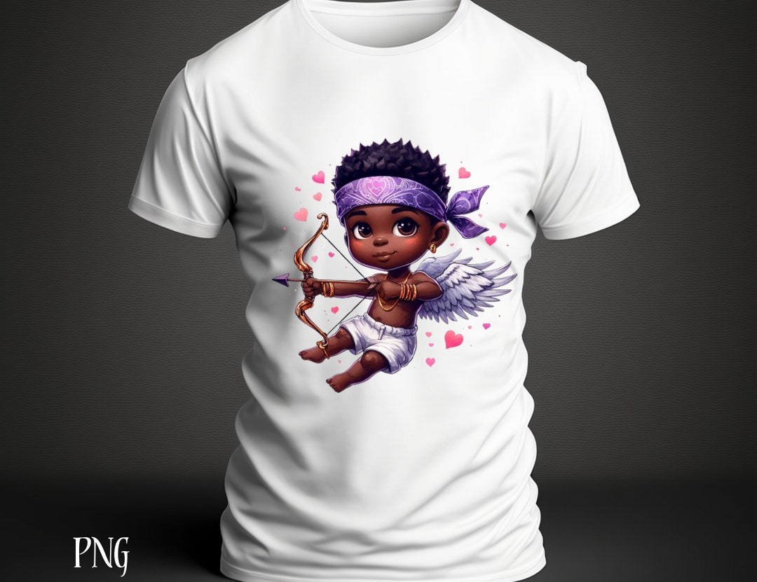 Dark Skin Cupid, Hip-hop Cupid, Valentines Day Png, Black Afro Cupid - Etsy
