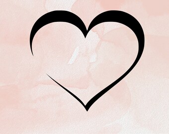 Open Heart Digital Herat Art Printable , Instant Downloads in Black ...